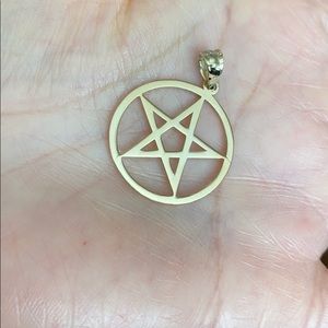 Element Shine | Jewelry | K Solid Gold Satin Finish Pentagram Pendant ...